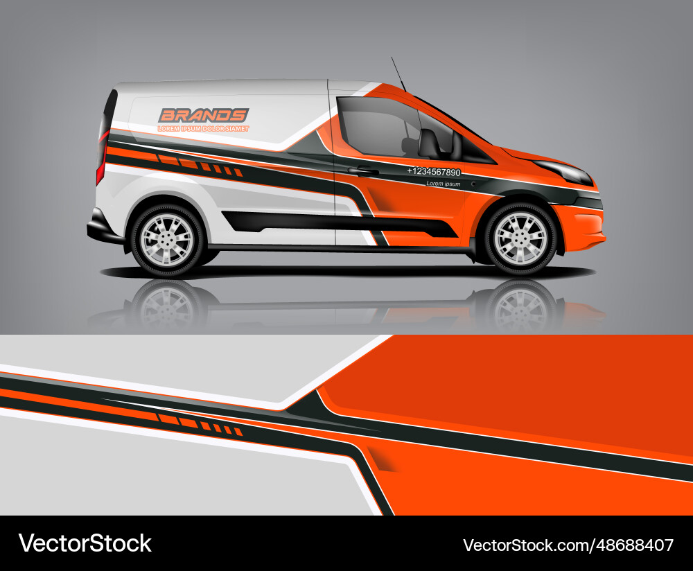 Van wrap design sticker and decal Royalty Free Vector Image