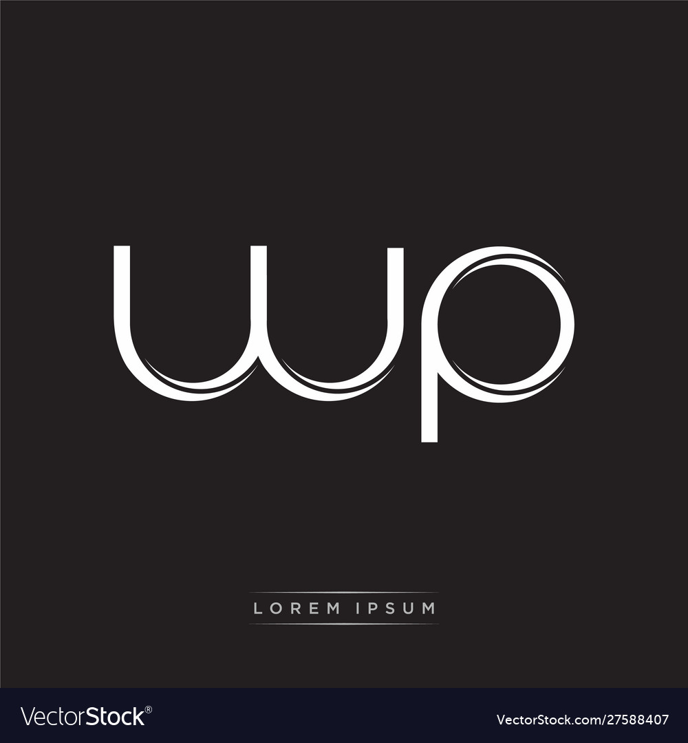 Wp initial letter split lowercase logo modern Vector Image