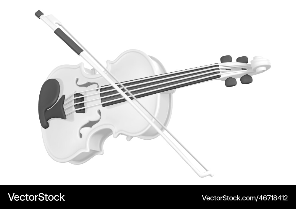 3d realistic violin for music concept design Vector Image