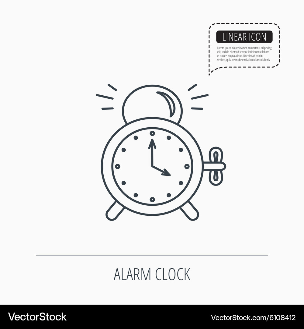 Alarm clock icon mechanical retro time sign Vector Image