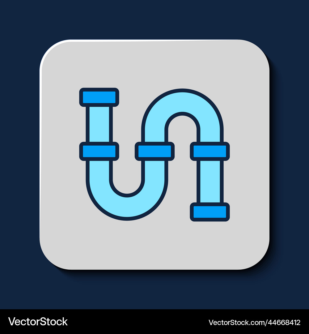 Filled outline industry metallic pipe icon Vector Image