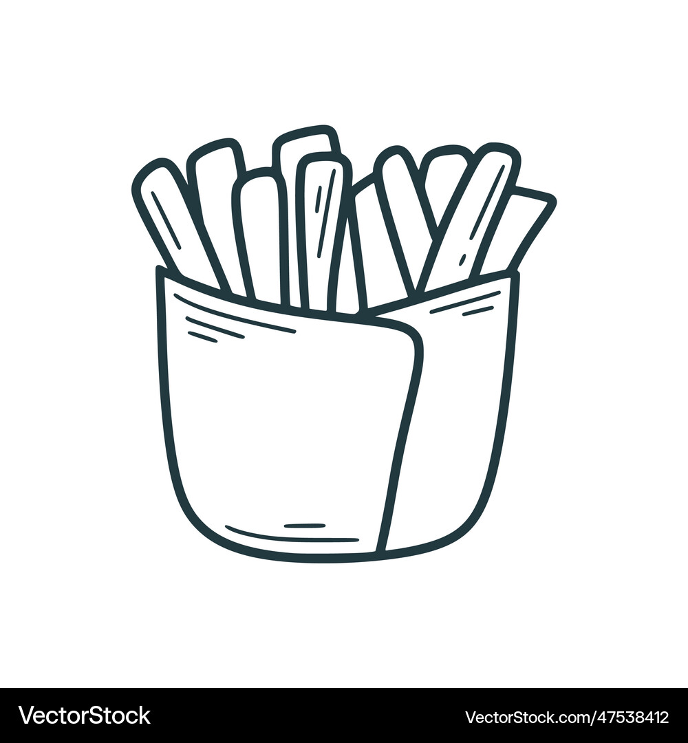 French fries hand drawn isolated Royalty Free Vector Image