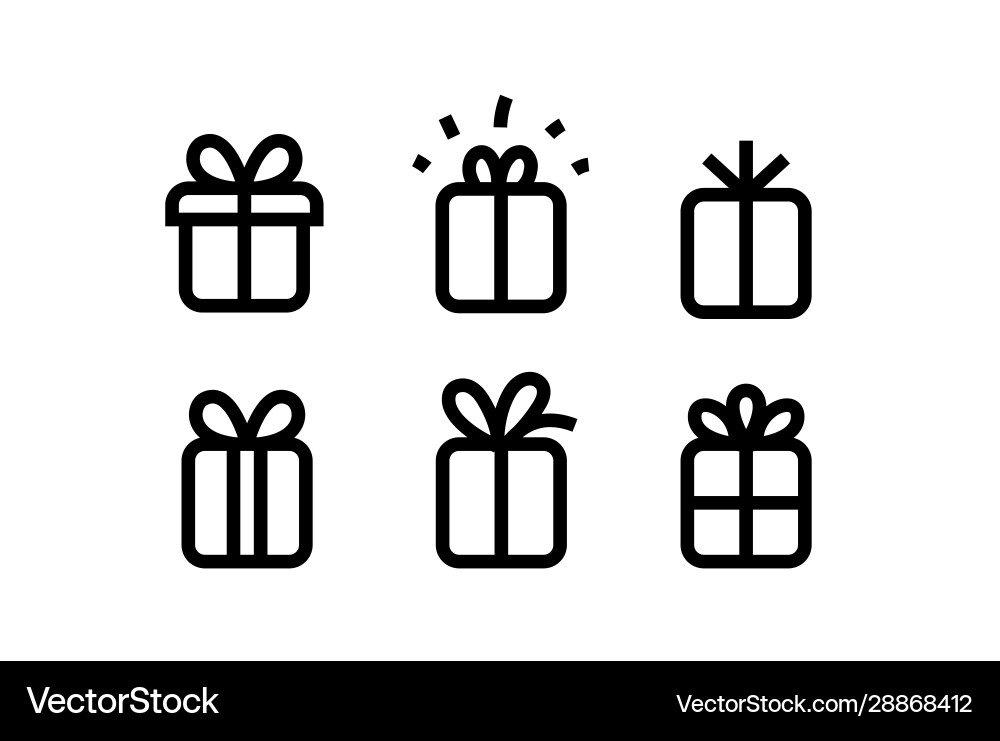 Gift box icons collection isolated on white Vector Image