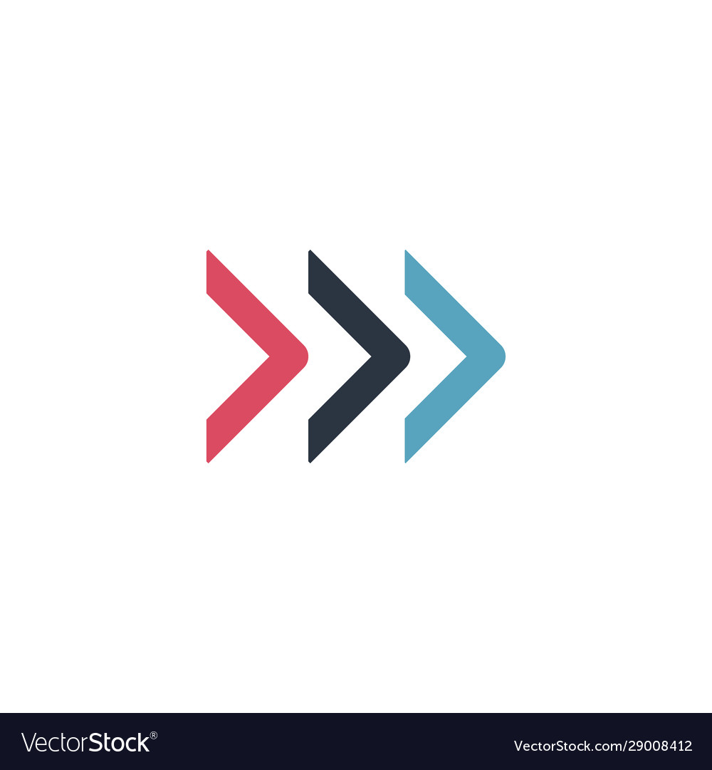 Progress tripple arrow logo forward progress Vector Image