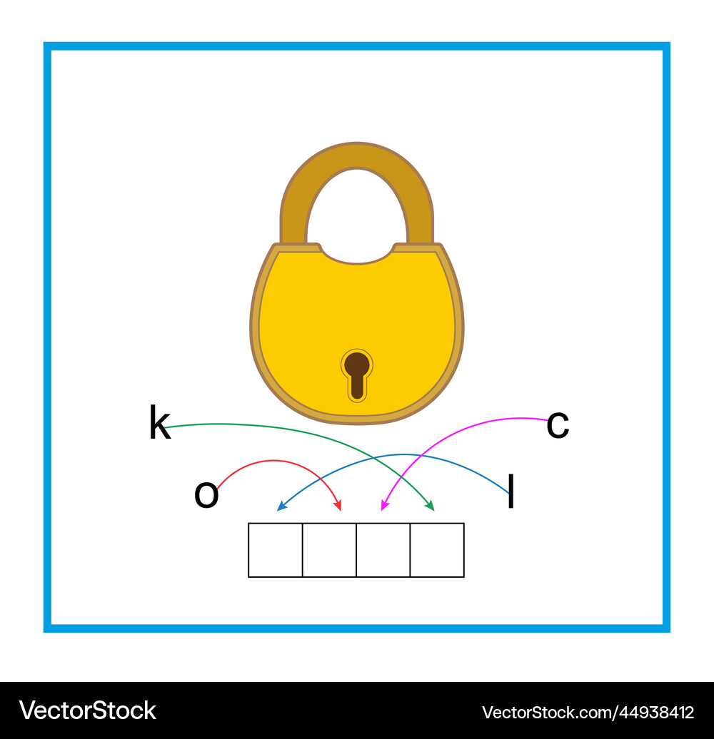Puzzle game for children cartoon lock Royalty Free Vector