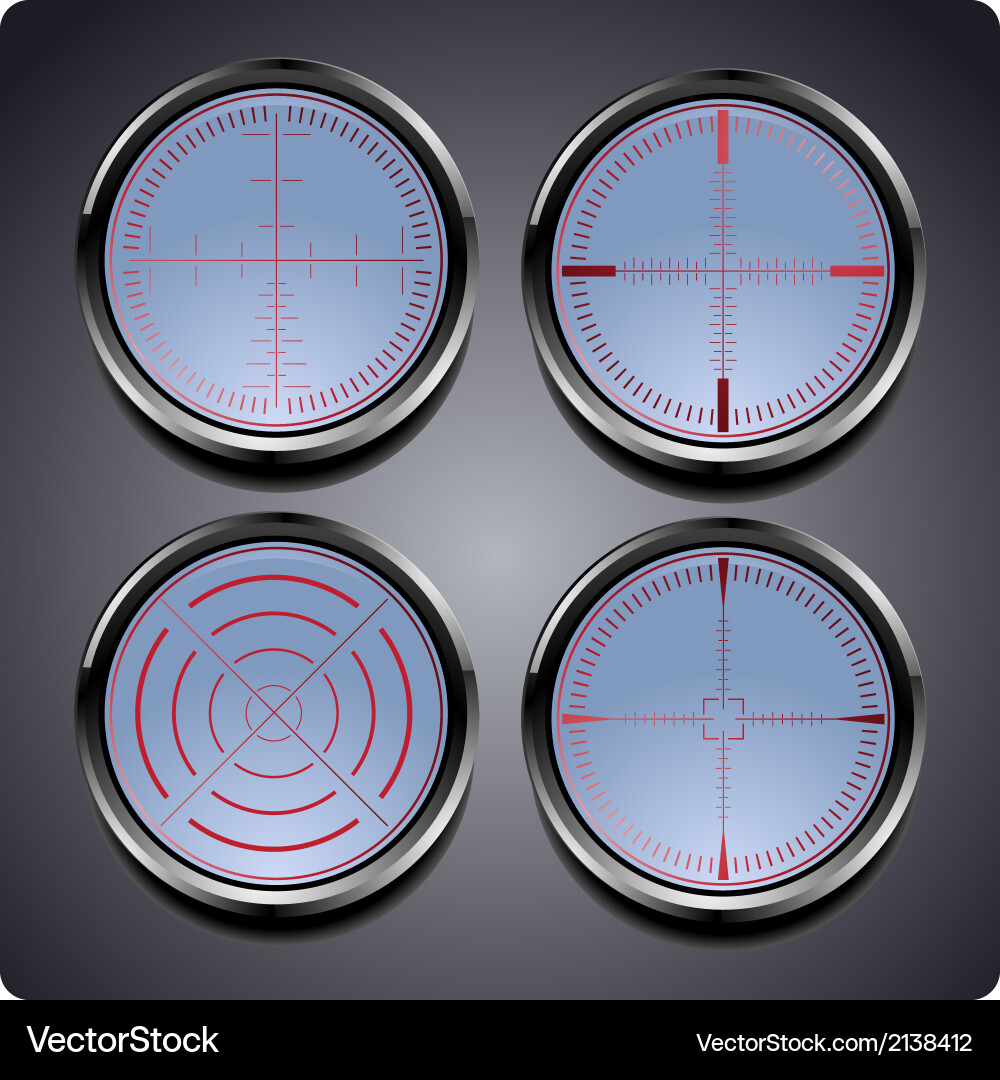Set of four different crosshairs Royalty Free Vector Image