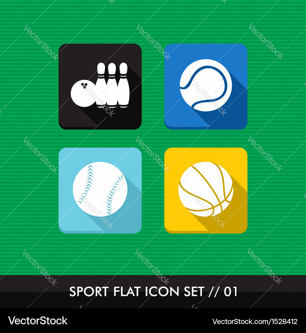 Sports flat icons set Royalty Free Vector Image