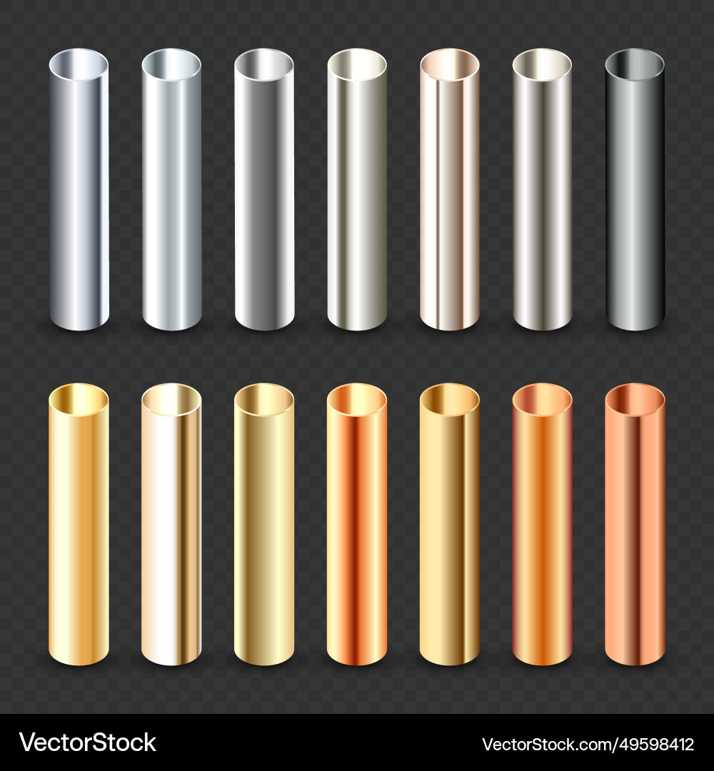 Steel and copper pipes collection construction Vector Image