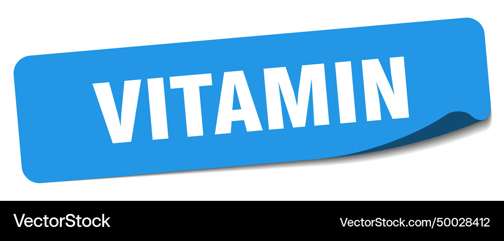 Vitamin sticker vitamin label Royalty Free Vector Image