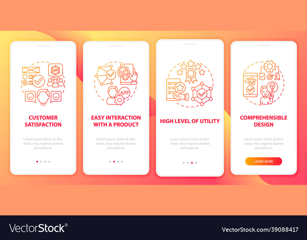 Application usage onboarding mobile app page Vector Image