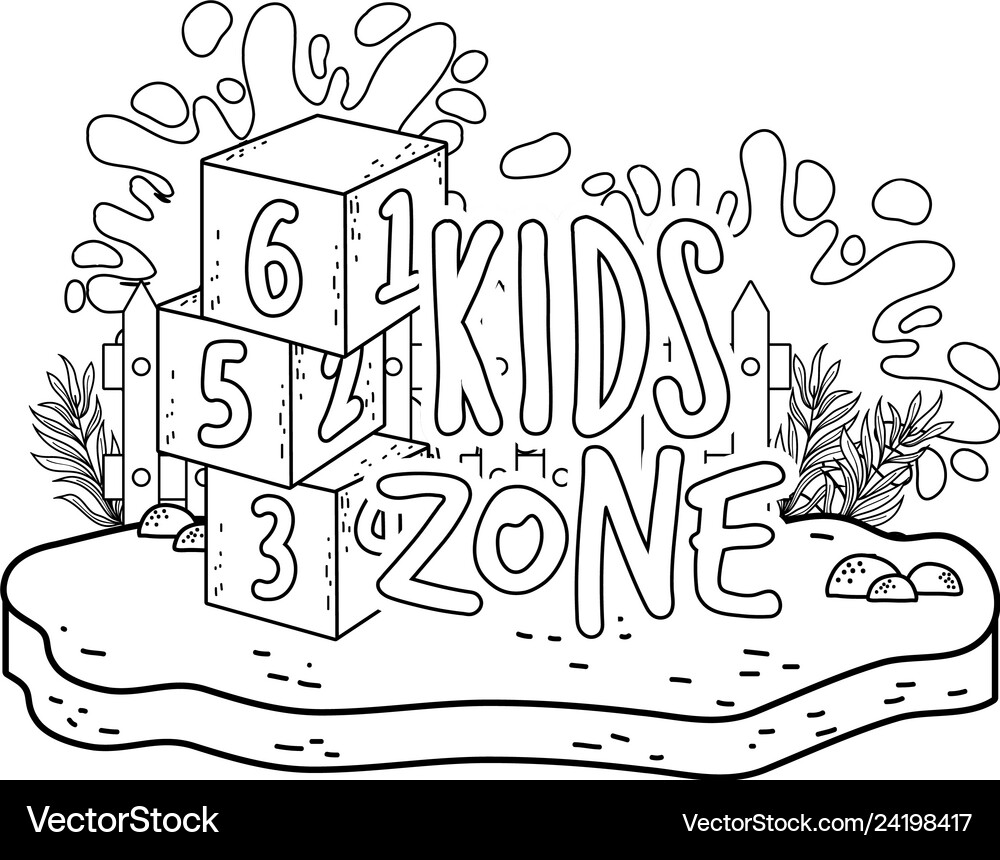 Blocks numbers toys wig paint splash Royalty Free Vector