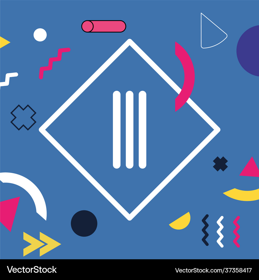 Blue memphis background Royalty Free Vector Image