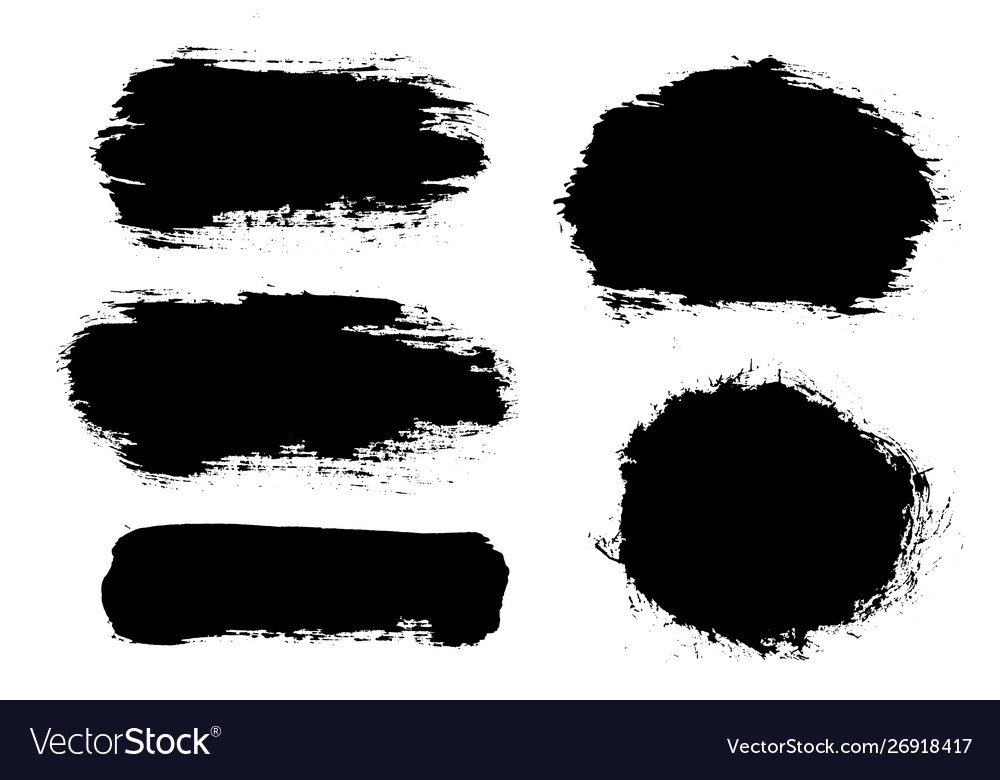 Brush strokes paintbrush set grunge Royalty Free Vector