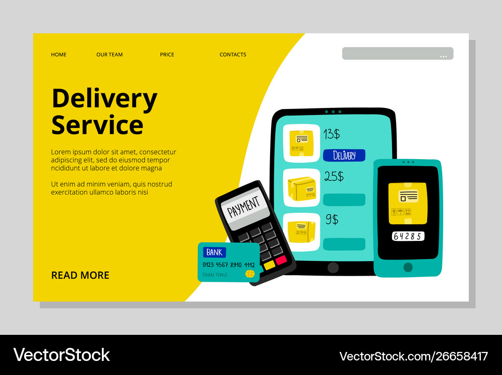 Delivery service landing page fast delivery Vector Image