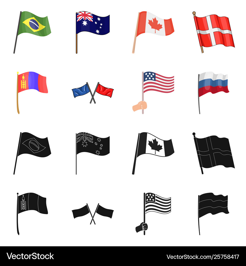 Design world and flag sign collection Royalty Free Vector