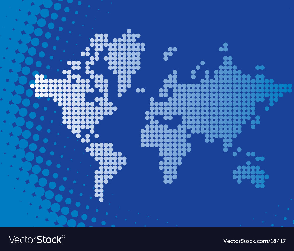 Dot map Royalty Free Vector Image - VectorStock