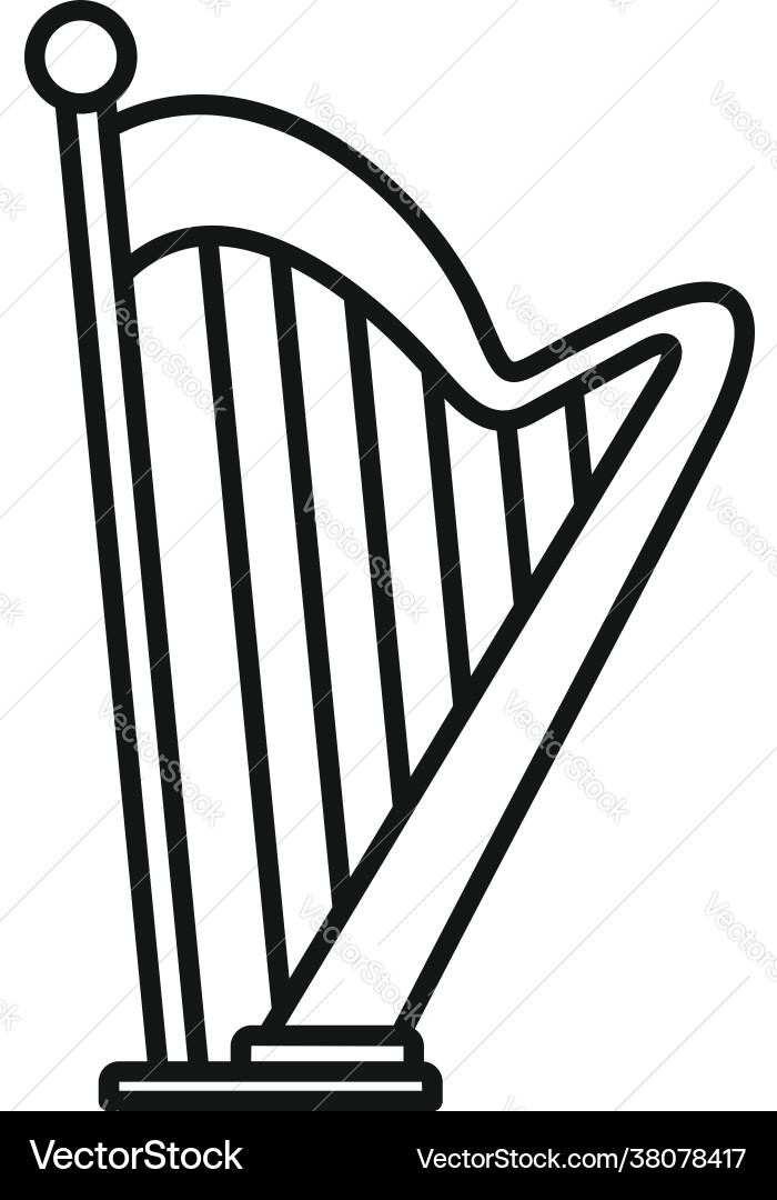 Harp music icon outline style Royalty Free Vector Image