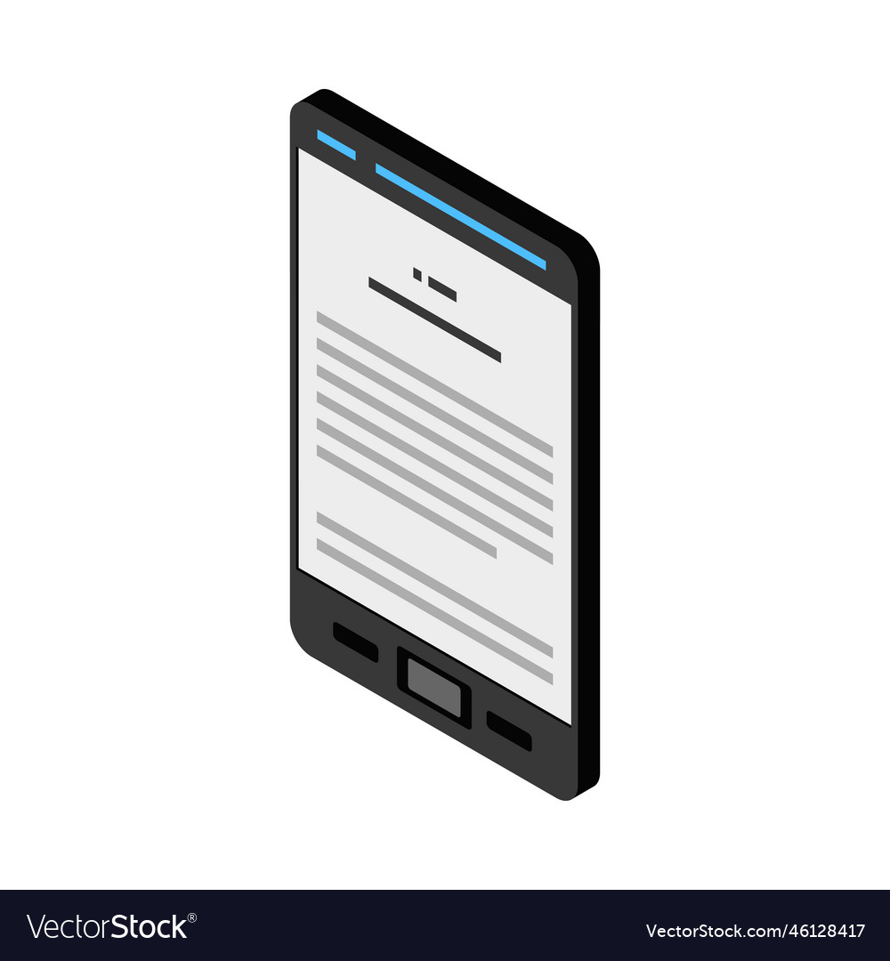 Isometric smartphone library composition Vector Image