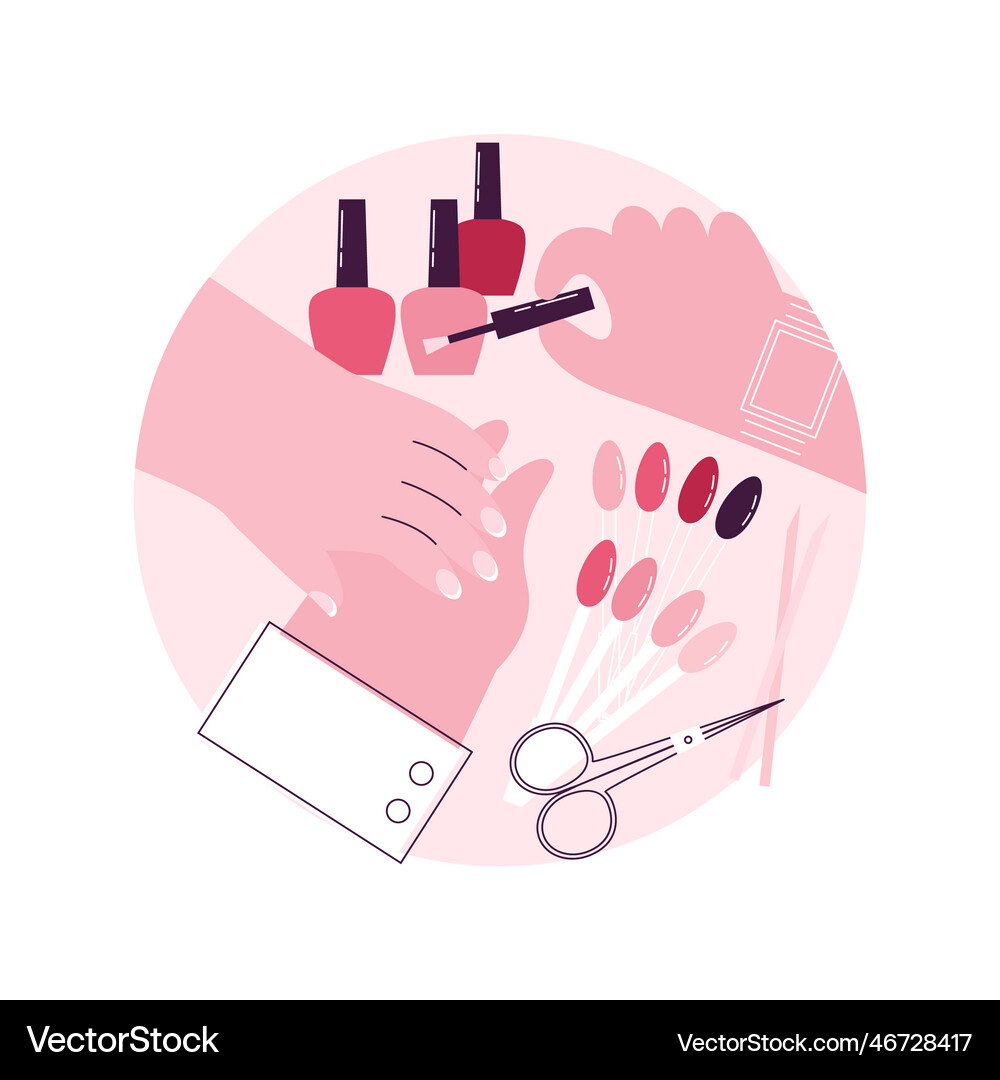 Nail bar abstract concept Royalty Free Vector Image