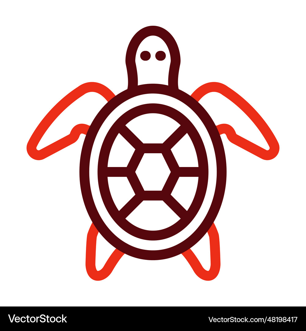 Turtle glyph two color icon for personal and Vector Image