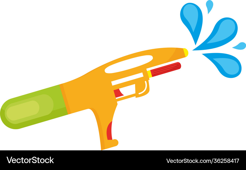 Water gun toy isolated icon Royalty Free Vector Image
