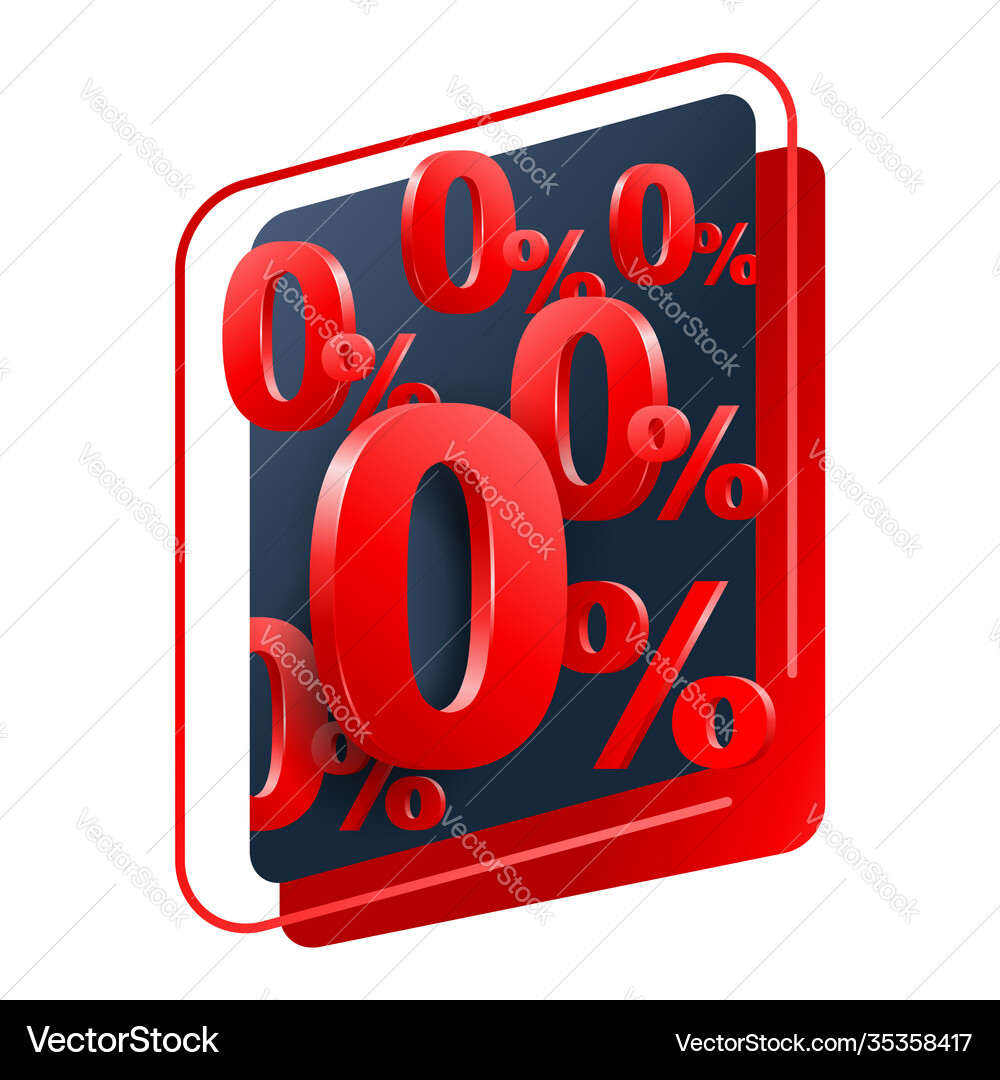 Zero percents commission banner for credit offers Vector Image