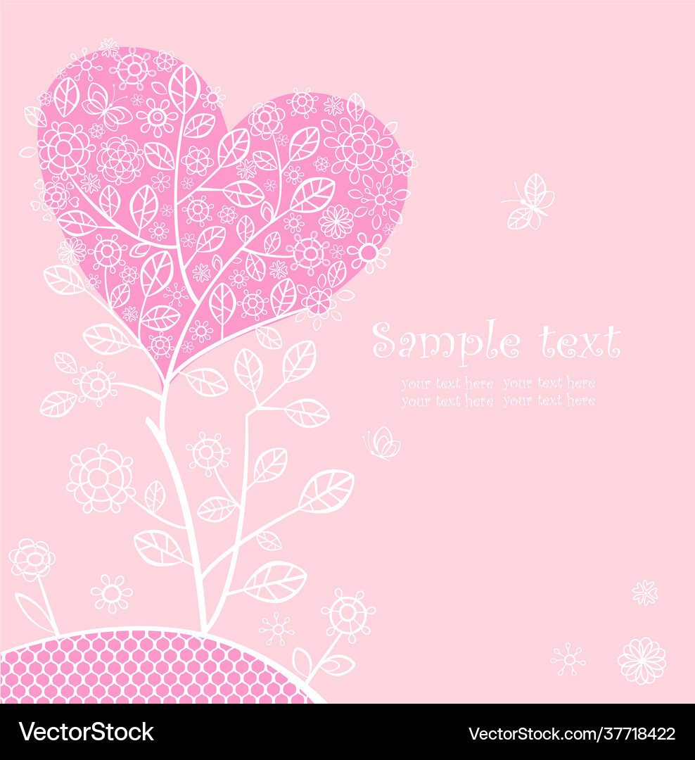 Beautiful pink lacy card Royalty Free Vector Image