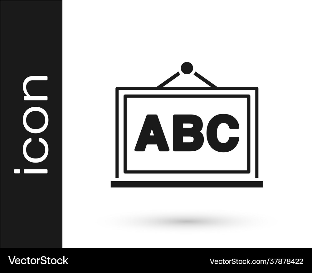 Black chalkboard icon isolated on white background