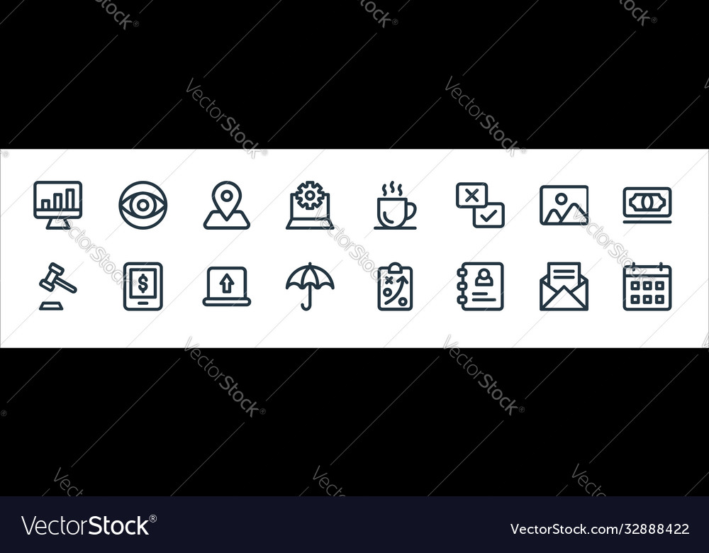 Business line icons linear set quality line set Vector Image