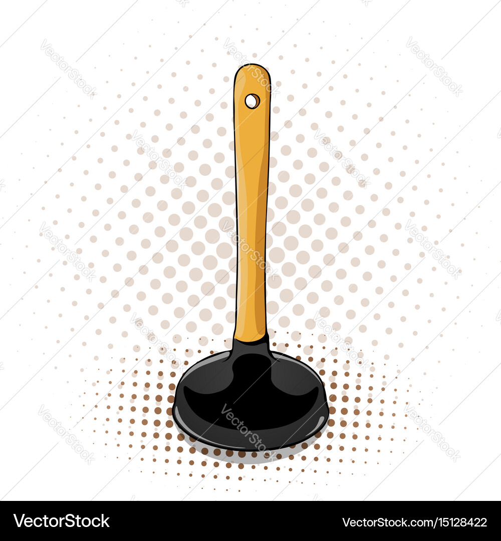 Cartoon plunger icon with yellow handle Royalty Free Vector