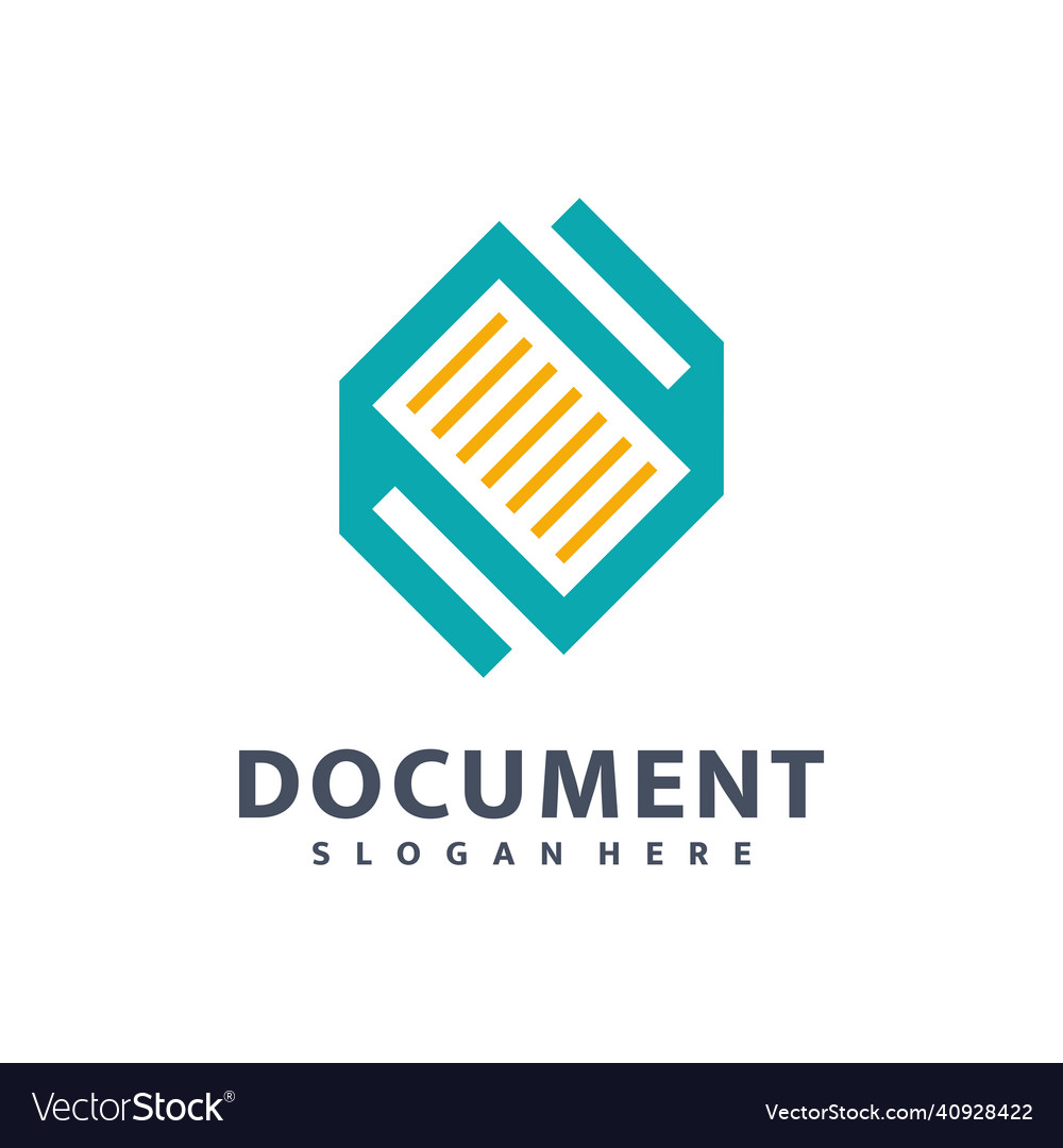 Document logo design template Royalty Free Vector Image