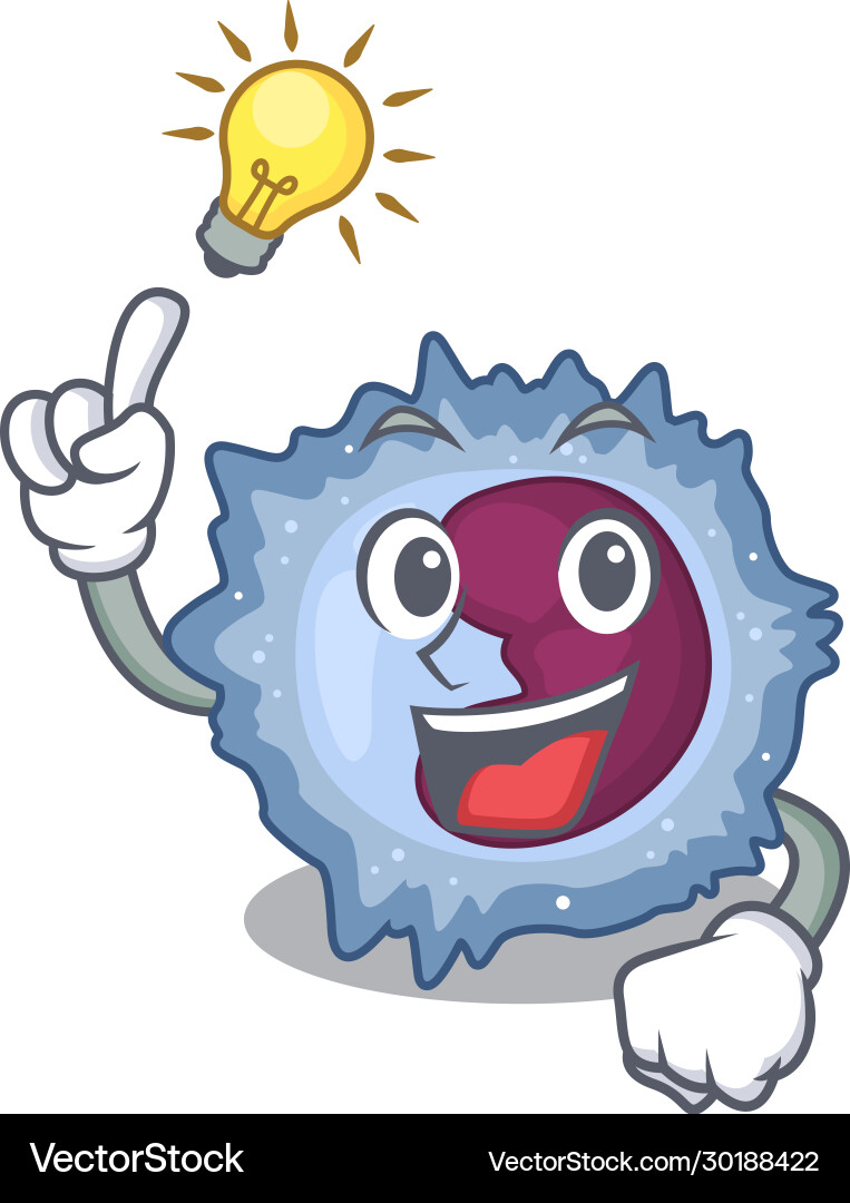Have an idea gesture monocyte cell cartoon Vector Image