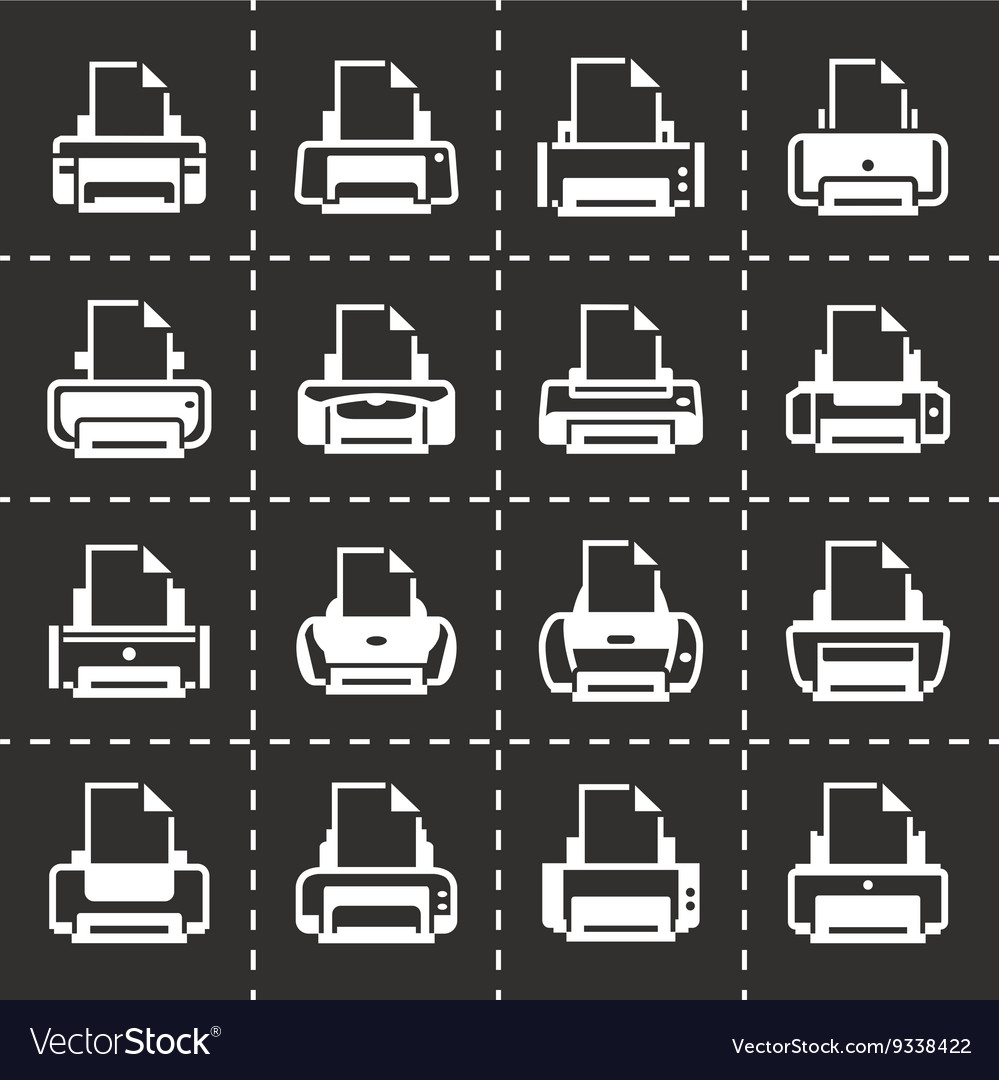 Printer icon set Royalty Free Vector Image - VectorStock
