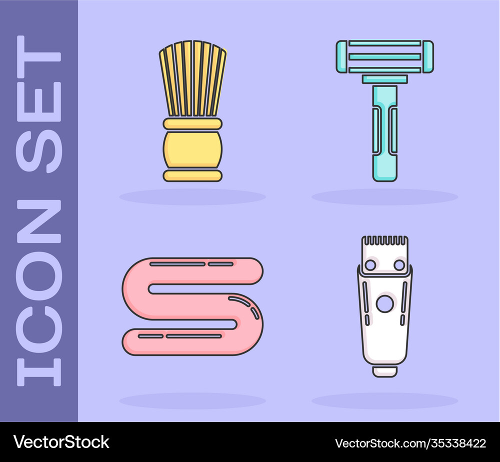 Set electrical hair clipper or shaver shaving Vector Image