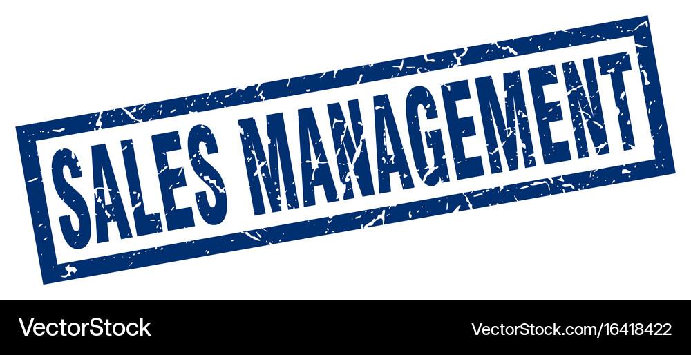 Square grunge blue sales management stamp Vector Image