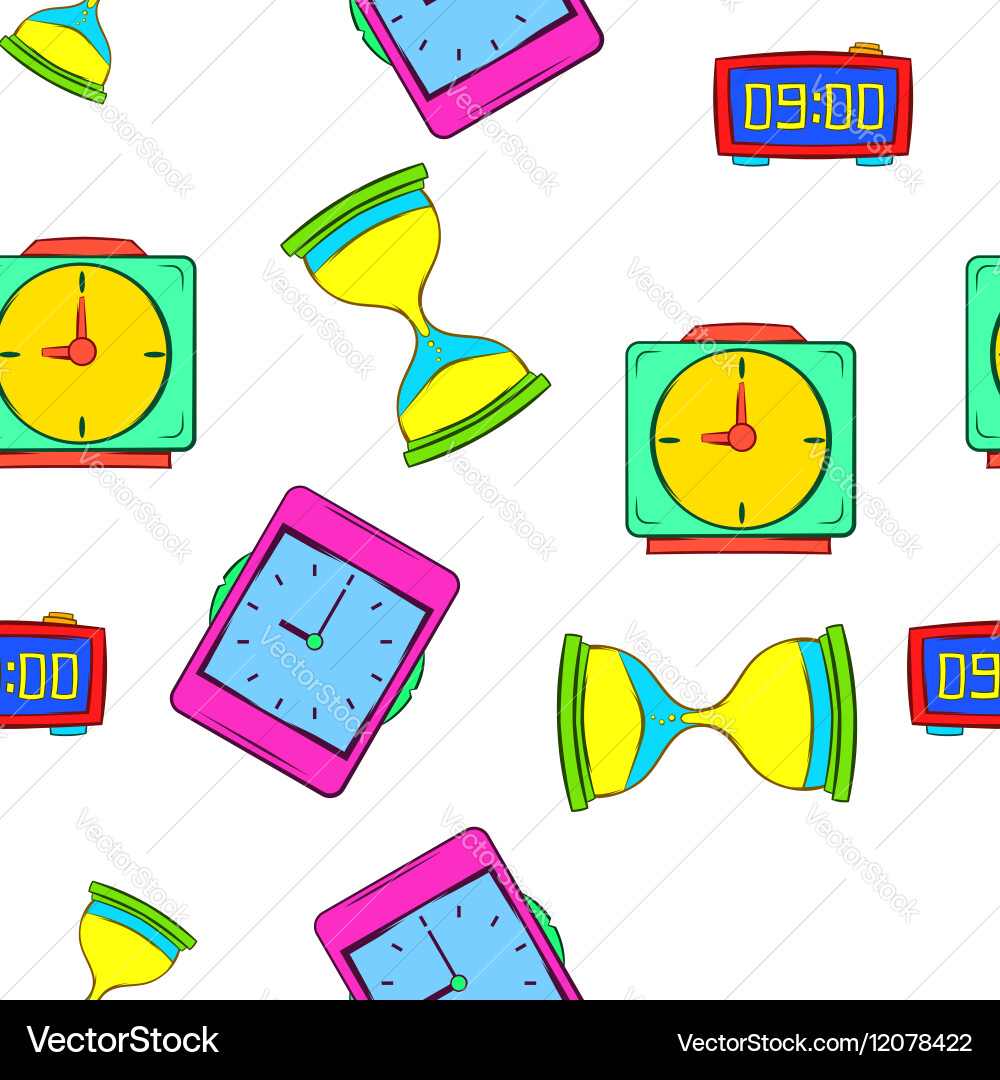 Watch pattern cartoon style Royalty Free Vector Image