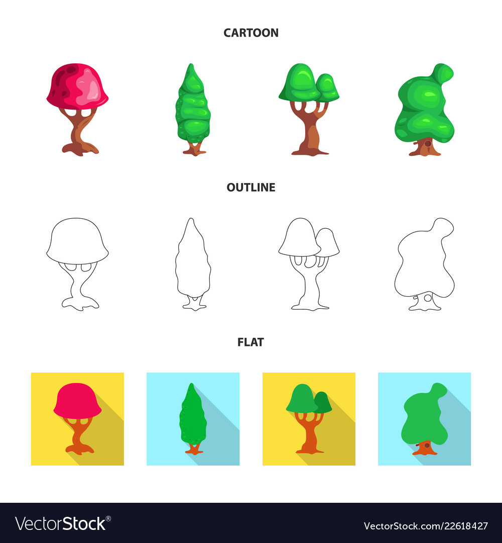 Design of tree and nature icon collection Vector Image