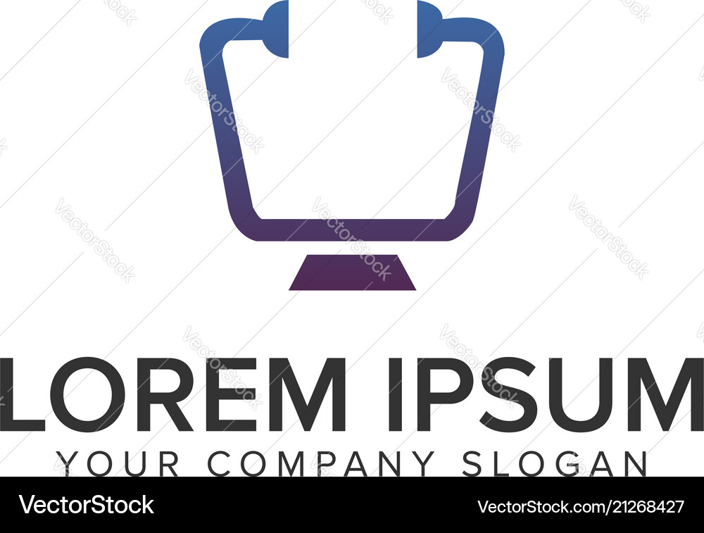 Desktop screen doctor logo design concept template