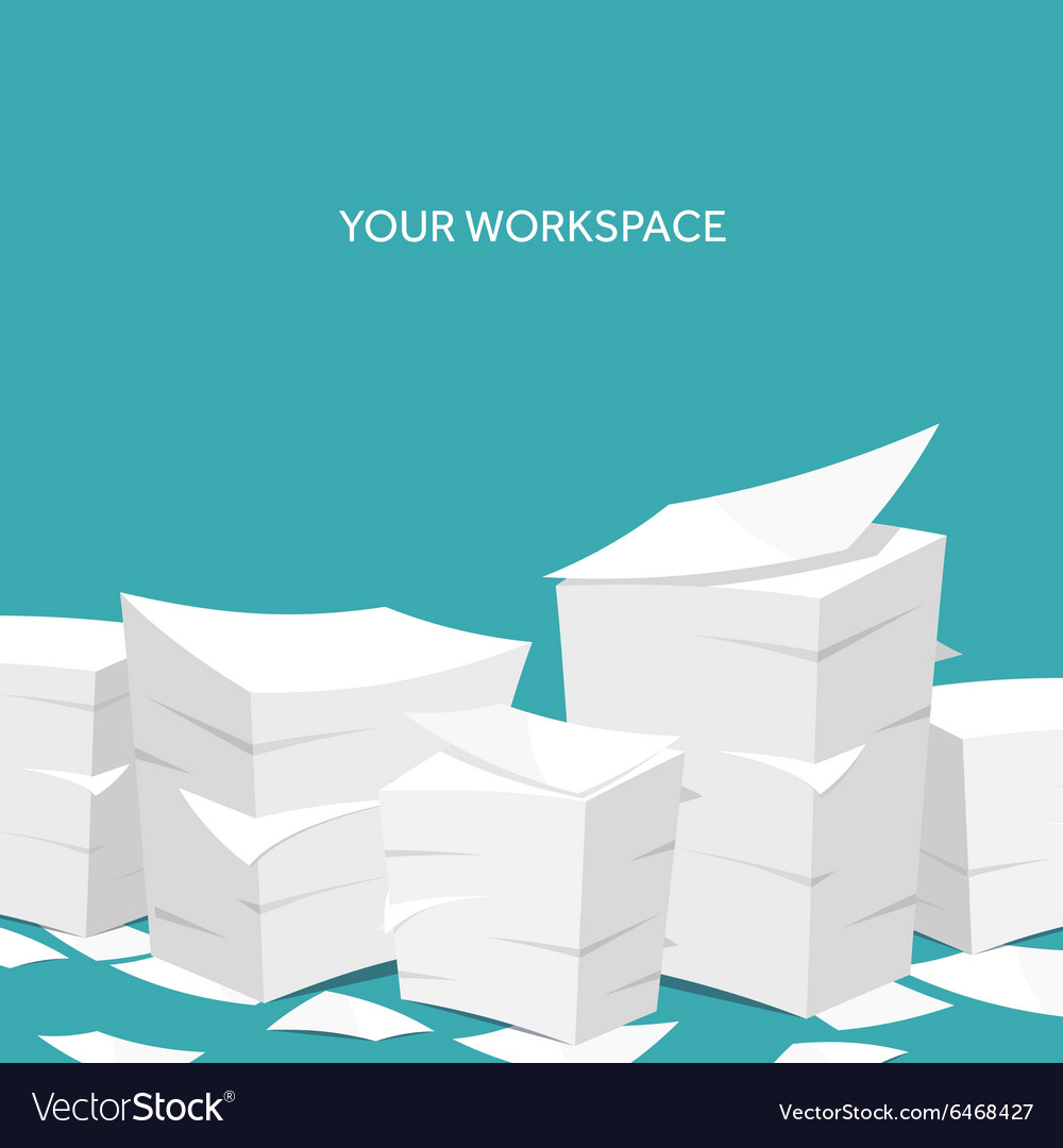 Flat background paperwork Royalty Free Vector Image