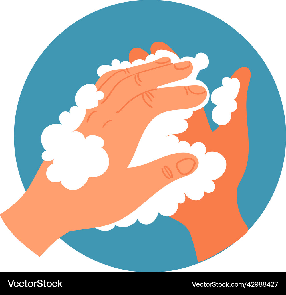 Lather hands rubbing together handwashing Vector Image
