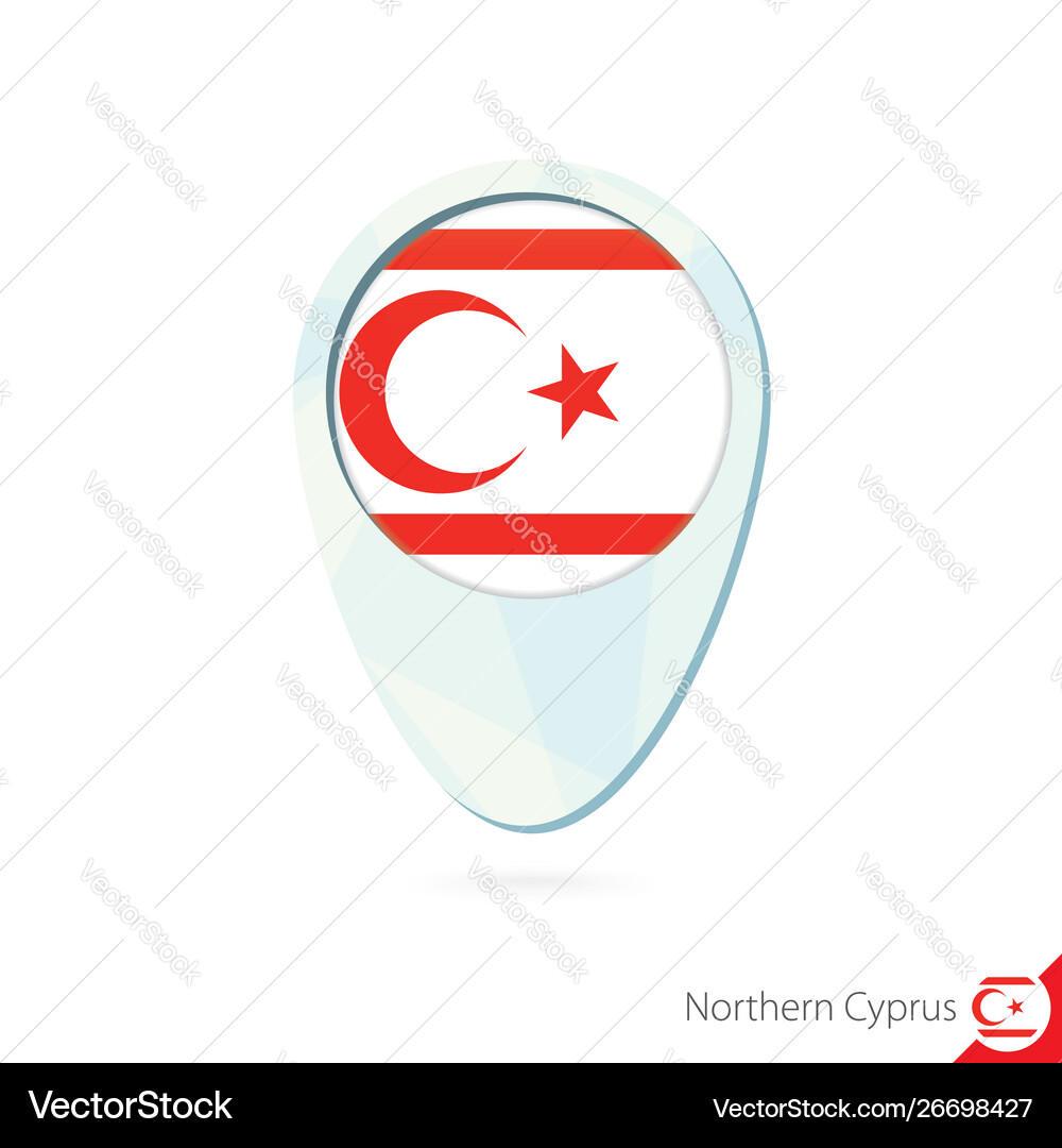 Northern cyprus flag location map pin icon Vector Image