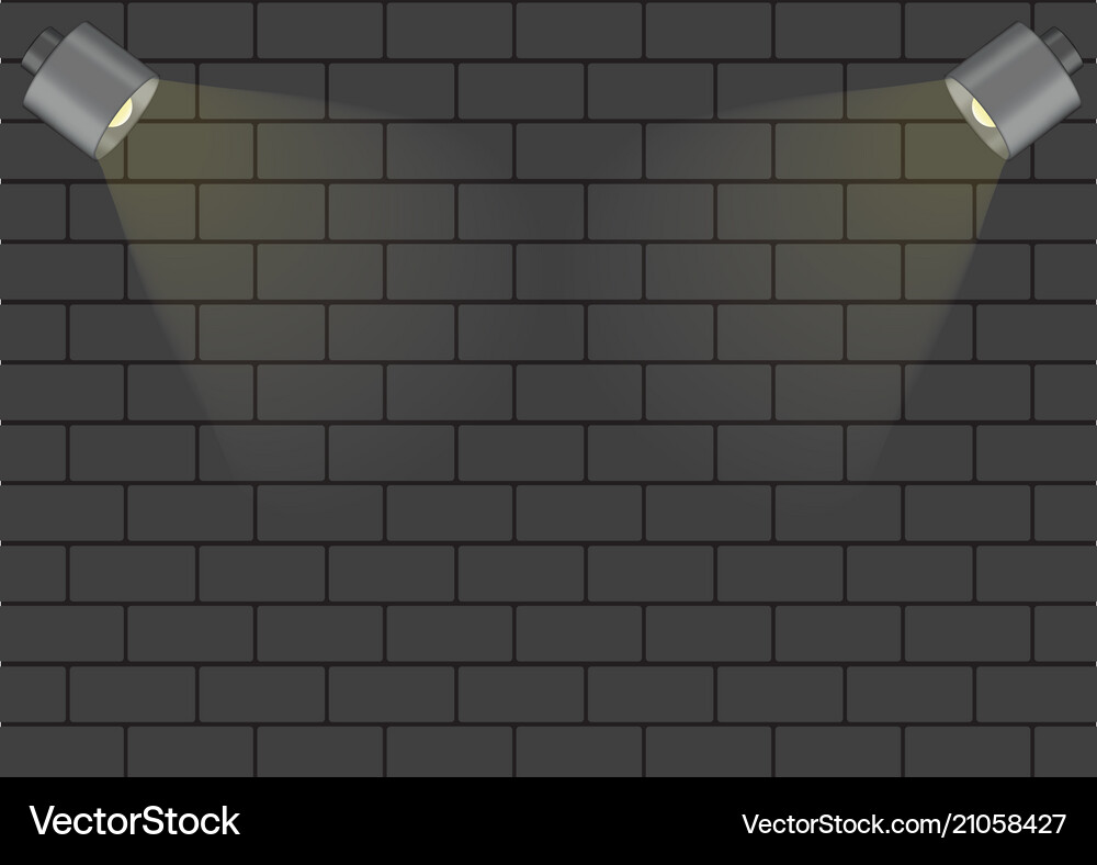 Realistic black lamp and lighting on the wall Vector Image