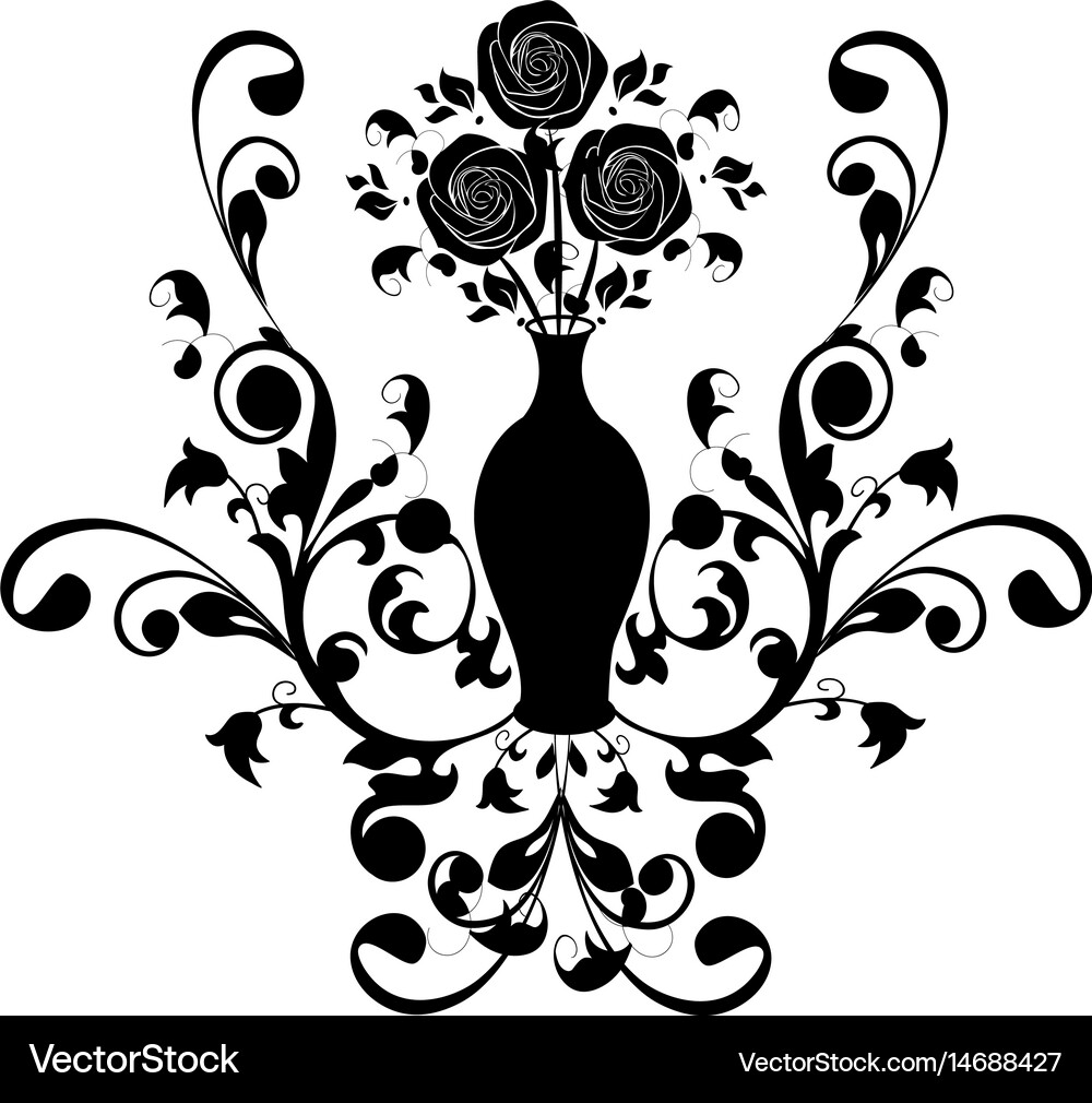 Vintage flourishes with roses Royalty Free Vector Image