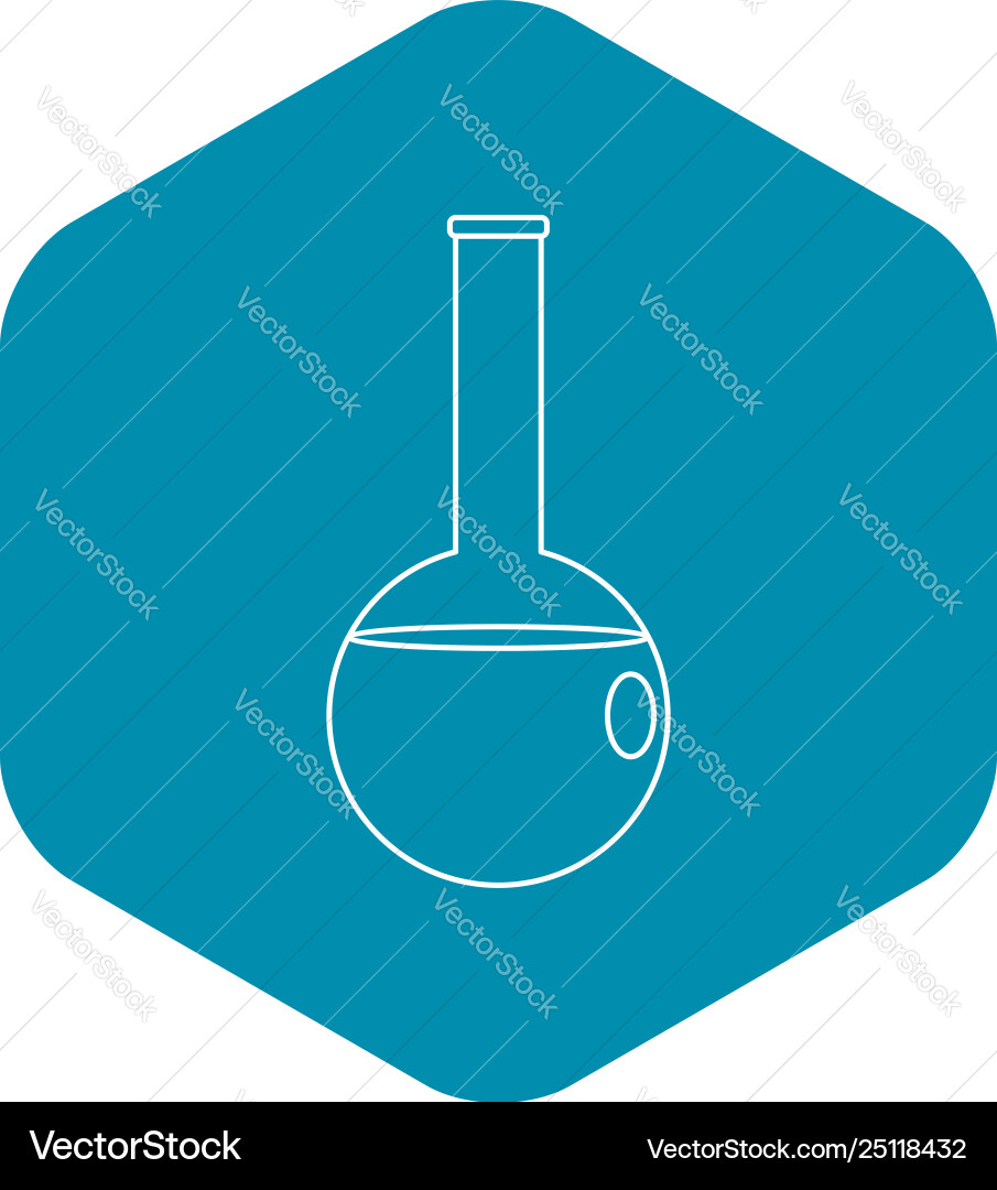 Chemical beaker icon outline style Royalty Free Vector Image