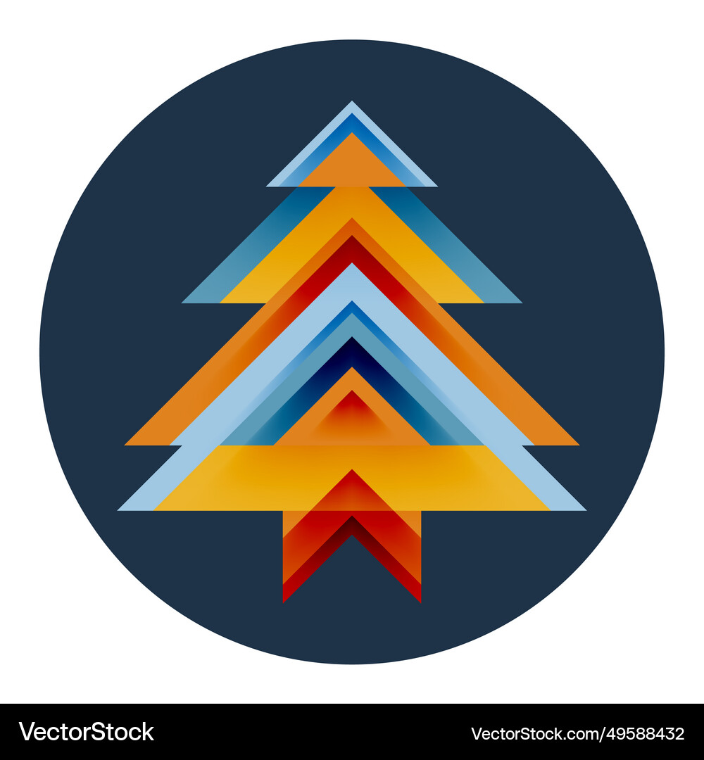 Christmas tree abstract geometric triangles new Vector Image