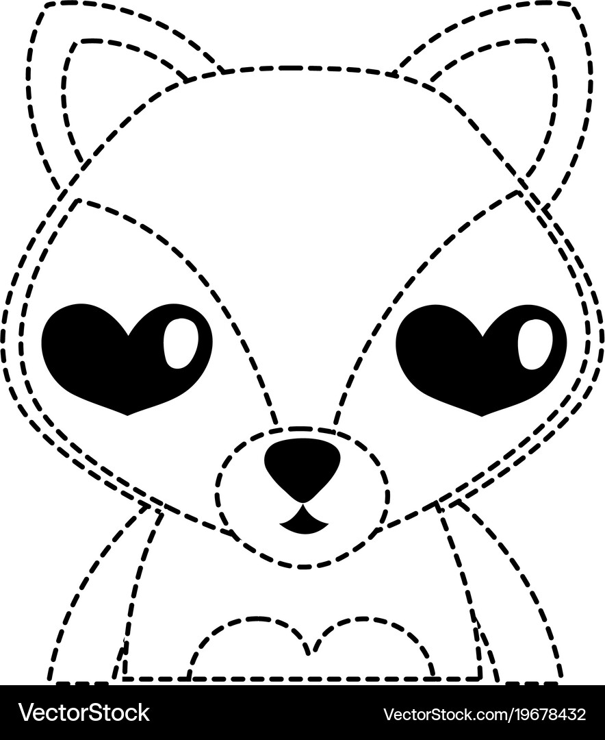 Dotted shape enamored fox adorable wild animal Vector Image