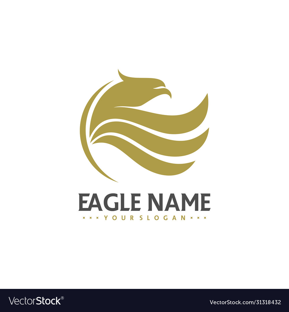 Flying eagle logo design creative Royalty Free Vector Image