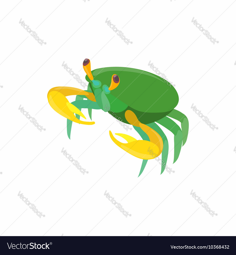 Green crab icon cartoon style Royalty Free Vector Image