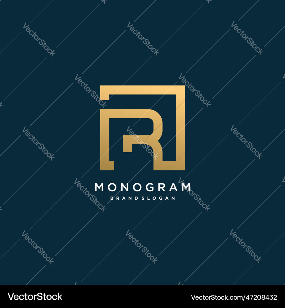 Letter logo with initial r creative monogram Vector Image