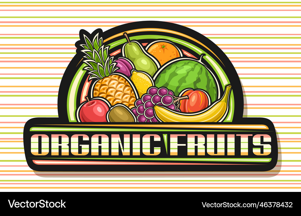 Logo for organic fruits Royalty Free Vector Image